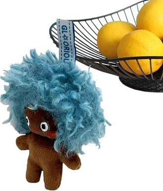 Generico Generico Jouet porte-cl&eacute;s en - Mod&egrave;le animal mignon de style afro, accessoire pour pendentif pour sac souple, mini figure suspendue dans, structure en