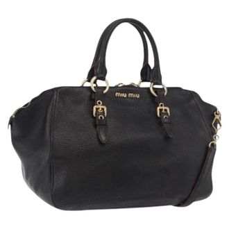 Miu Miu Sac &agrave; main en cuir Pre-owned - Femme - Pre-owned - Noir - Taille: ONE Size