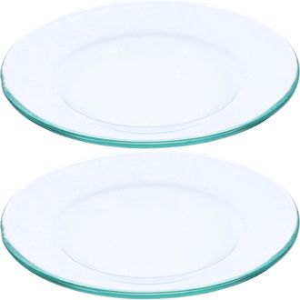 BESPORTBLE 2 St&uuml;ck Wachsschmelzplatten aus Glas 12cm Durchmesser Auslaufsichere Aromatherapie Duftw&auml;rmerschalen f&uuml;r Zuhause und B&uuml;ro