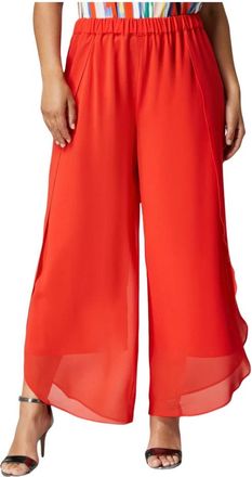 Marina Rinaldi Femme, Pantalons, Rouge, Taille: 44 FR Wide Pantalons