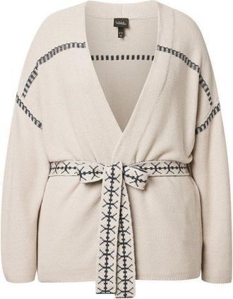 Ulla Popken Strickjacke Strickjacke Zierstreifen Oversized Bindeg&uuml;rtel