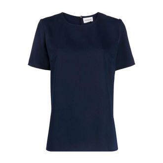 P.A.R.O.S.H. Kurz&auml;rmelige Cady-Bluse - - Blouses & Shirts - Damen - Blau - L