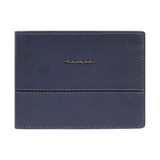 Piquadro Homme, Accessoires, Bleu, Taille: ONE Size Portefeuille Compact en Cuir