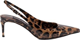 Dolce & Gabbana Femme, Chaussures, Multicolore, Taille: 36 EU Leopard Print Slingback Escarpins