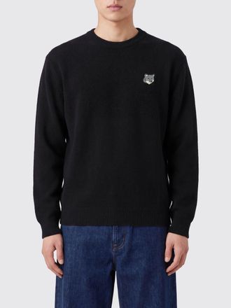 Maison Kitsun&eacute; Pull &agrave; col rond en pure laine avec patch logo Chillax Fox