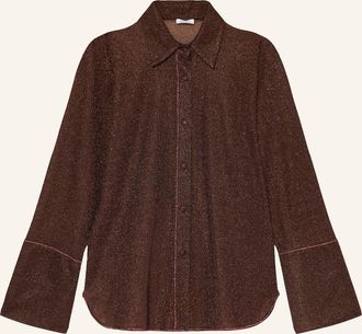 Os&eacute;ree Hemdbluse Lumiere Mit Glitzergarn braun