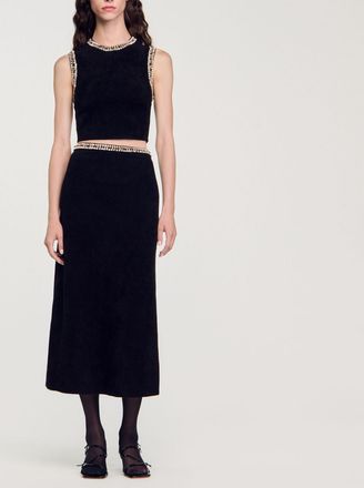 Sandro Top en maille à col bijoux