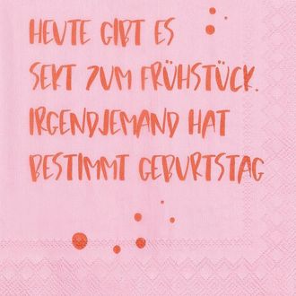 R&auml;der Cocktailservietten Sekt zum Fr&uuml;hst&uuml;ck