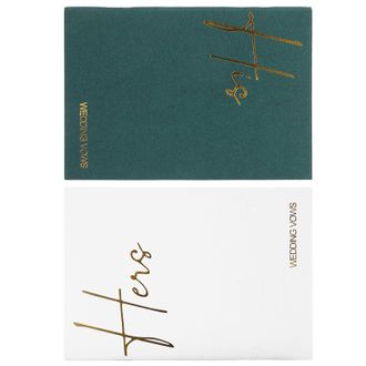 Valiclud 2 St&uuml;ck Hochzeitsschwurkarten mit Linierten Seiten Notizb&uuml;cher f&uuml;r Braut und Br&auml;utigam in Gr&uuml;n und Wei&szlig; Hochzeitsartikel f&uuml;r Trauung und Zeremonie und