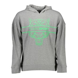 Plein Sport Kapuzenpullover Grau Langarm Kontrastdruck - - Sport - Herren - Grau - M