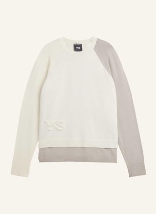 Yohji Yamamoto Y-3 Logo Knit Crew weiss