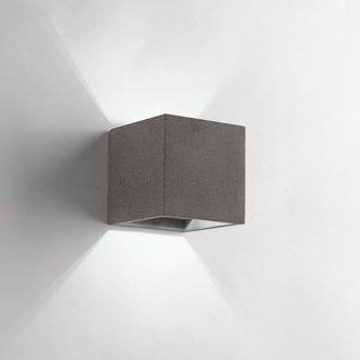 Luce-Ambiente-Design Rubik wall light in Gray Plaster Cement Effect 11.5 Cm