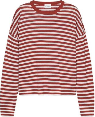 Closed Femme, Pulls, Multicolore, Taille: 42 FR Pull Ray&eacute; en Lin et Coton