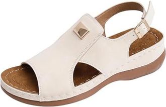 Generic Sandales orthop&eacute;diques pour femme - Bout ouvert - Sandales compens&eacute;es d&eacute;contract&eacute;es - Confortables, l&eacute;g&egrave;res, &eacute;paisses - &Eacute;l&eacute;gantes - Sandales &agrave; lani&egrave;re