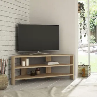 Decortie Decortie Meuble TV dangle Thales 2 &eacute;tag&egrave;res ouvertes Centre multim&eacute;dia Ch&ecirc;ne 45x110x36cm