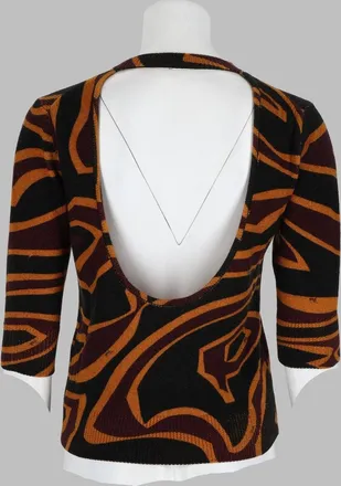 Emilio Pucci Open-Back Wool-Blend Sweater - Multicolor