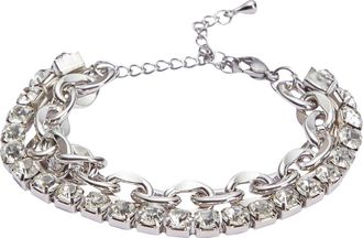 8 by YOOX RHINESTONES & CHAIN DOUBLE BRACELET