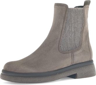 Gabor Chelseaboots GABOR, Damen, Gr. 38, beige (taupe), Veloursleder, unifarben, Schuhe Chelseaboots, Blockabsatz, Businessschuh mit Best Fitting-Ausstattun