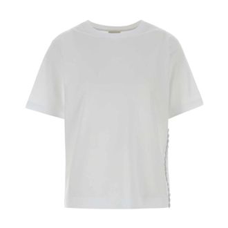 Dries Van Noten Baumwoll-T-Shirt mit Rundhalsausschnitt und Seitendetail - - Tops - Damen - Wei&szlig; - M