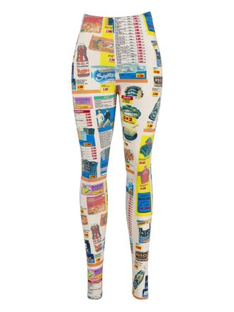 Moschino legging imprim&eacute; (1990) - Blanc