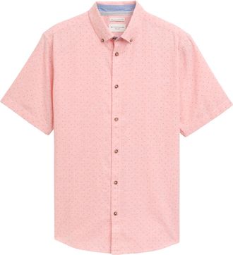 Tom Tailor Tom Tailor Regular Fit Kurzarmhemd mit Leinenanteil, Sky Captain Blue, XS