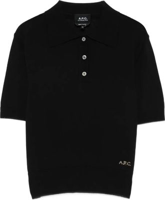 A.P.C. logo-detail polo top - Schwarz