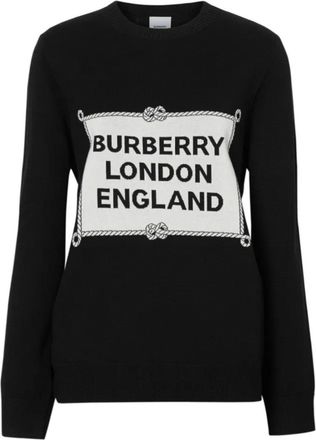 Burberry Black Rigging Intarsia Wool Sweater Size S