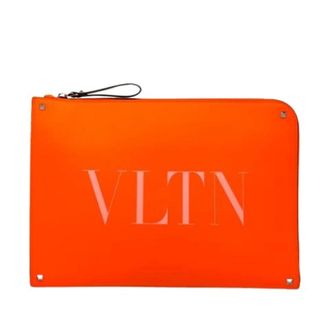 Valentino Pre-owned Rockstud Clutch - Femme - Pre-owned - Orange - Taille: ONE Size