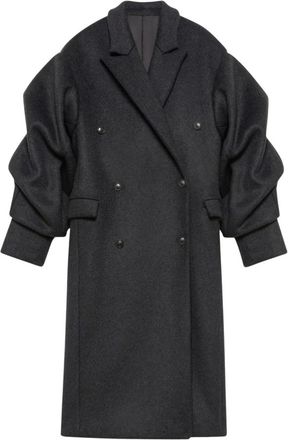 Bite Studios Femme, Manteaux, Gris, Taille: 40 FR Pleated Sleeve Wool Coat