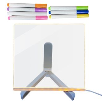 Generic Leuchttafel für Whiteboards - Hintergrundbeleuchtung für Whiteboards aus Acryl, Beleuchtung für Whiteboard | Nachrichtenschild mit 7 Markern und Halte