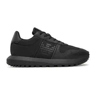 Emporio Armani Homme, Chaussures, Noir, Taille: 42 1/2 EU Baskets Élégantes pour le Quotidien