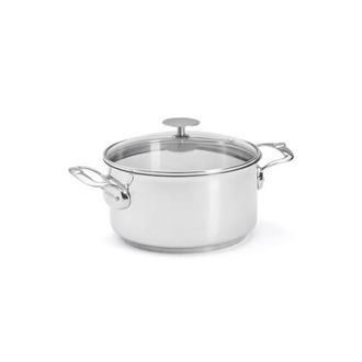 De Buyer De Buyer - Faitout en inox MILADY avec son couvercle en verre - 20 cm - Fabriqué en France, Sans PFAS, Inox 18/10 Performant et Résistant, Fond Sandwi