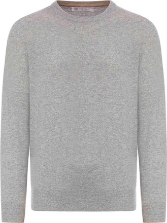 Brunello Cucinelli Pull Col Rond - Gris