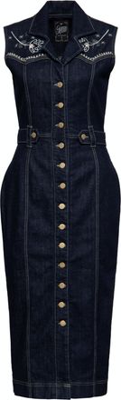 Queen Kerosin Damen Pencil Kleid Denim