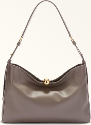 Furla Sfera Soft Schultertasche L Urban Gray Verona Kalbsleder Damen