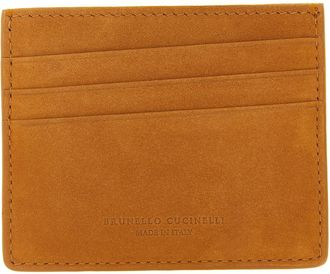 Brunello Cucinelli Suede Card Case - Cognac