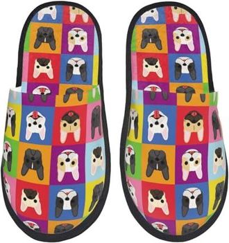 Generic Pantoufles En Coton Bouledogue Fran&ccedil;ais Color&eacute; Antid&eacute;rapant Pantoufles DHiver Portative Hiver Chausson Pour Camping Chambre Automne L