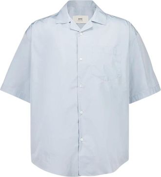 Ami Homme, Chemises, Bleu, Taille: M Chemise Boxy &agrave; Manches Courtes en Taffetas