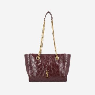 Saint Laurent Womens Shoulder Bag Niki Leather Bordeaux