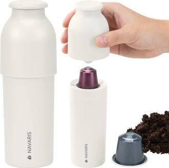 Navaris Recycleur Capsule caf&eacute; - Bo&icirc;te de Recyclage pour dosette caf&eacute; 17,5 x 6 cm - R&eacute;cipient Capsules usag&eacute;es bac de Recyclage Poubelle
