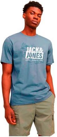 Jack & Jones JCOMAP T-Shirt dété avec Logo SS Crew Neck SN, Gris, S