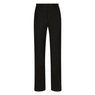 Dolce & Gabbana Homme, Pantalons, Noir, Taille: 3XS Pantalon en Laine Noir Jambe Droite