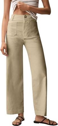 Generic Paperback Pantalon pour femme, couleur unie, &eacute;lastique, pantalon de loisirs, jaune, ample, kaki, XXL