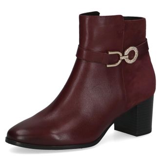 Caprice Caprice Damen Stiefeletten aus Leder mit Blockabsatz, Rot (Bordeaux Comb), 40.5 EU