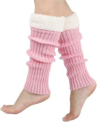 Generic Gu&ecirc;Tres Chaussettes hautes, gu&ecirc;tres, chaussettes thermiques chaudes dhiver for femmes, extensibles, tricot&eacute;es, &eacute;paisses, en laine, avec revers, duvete