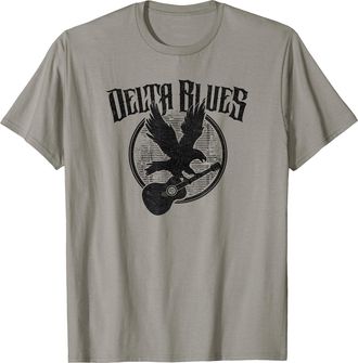 Trendy Apparel Trendy Delta Blues Eagle Playing Guitar American Rock T-Shirt