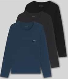 HUGO BOSS Regular Fit Langarmshirt aus reiner Baumwolle im 3er-Pack