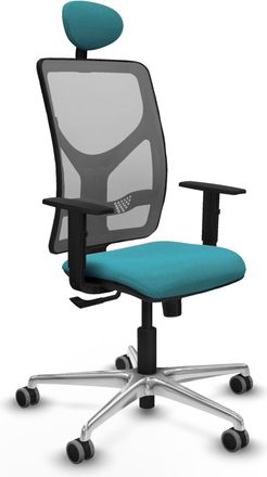 Piqueras y Crespo Gepolsterter B&uuml;rostuhl mit 1D-Armlehnen, h&ouml;henverstellbare Lendenwirbelst&uuml;tze und festes Kopfteil, ausgestattet mit 3 Positionen und Schneidschaum, Gr