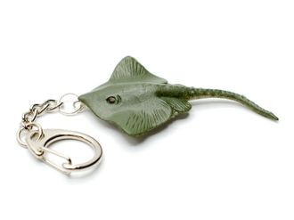 Miniblings Rochen Schl&uuml;sselanh&auml;nger Tauchen Skuba Fisch Manta gr&uuml;n - Handmade Modeschmuck I Anh&auml;nger Schl&uuml;sselring Schl&uuml;sselband Keyring