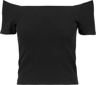 Urban Classics TB1500 Damen T-Shirt Ladies Off Shoulder Rib Tee TB1500, Gr. X-Small, Schwarz (Black 7)